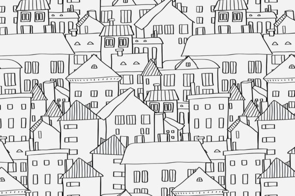 Houses Line Art – Print A Wallpaper