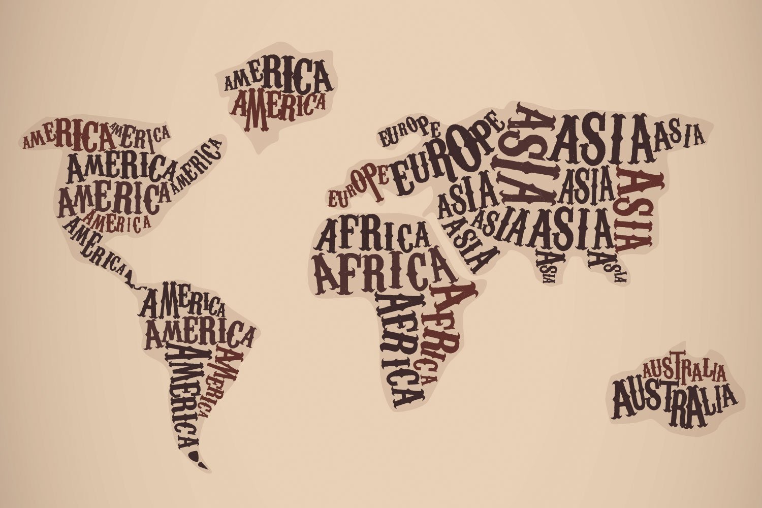 Map In Typography – Print A Wallpaper