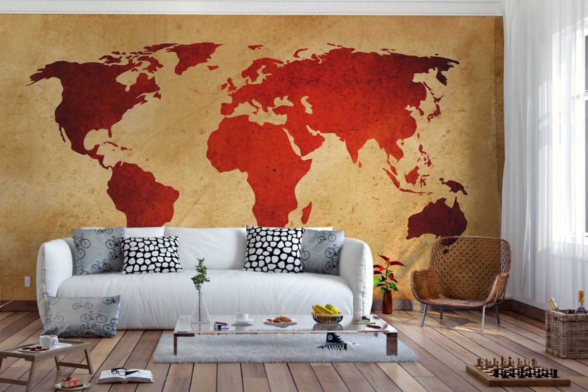 Textured World Map – Print A Wallpaper