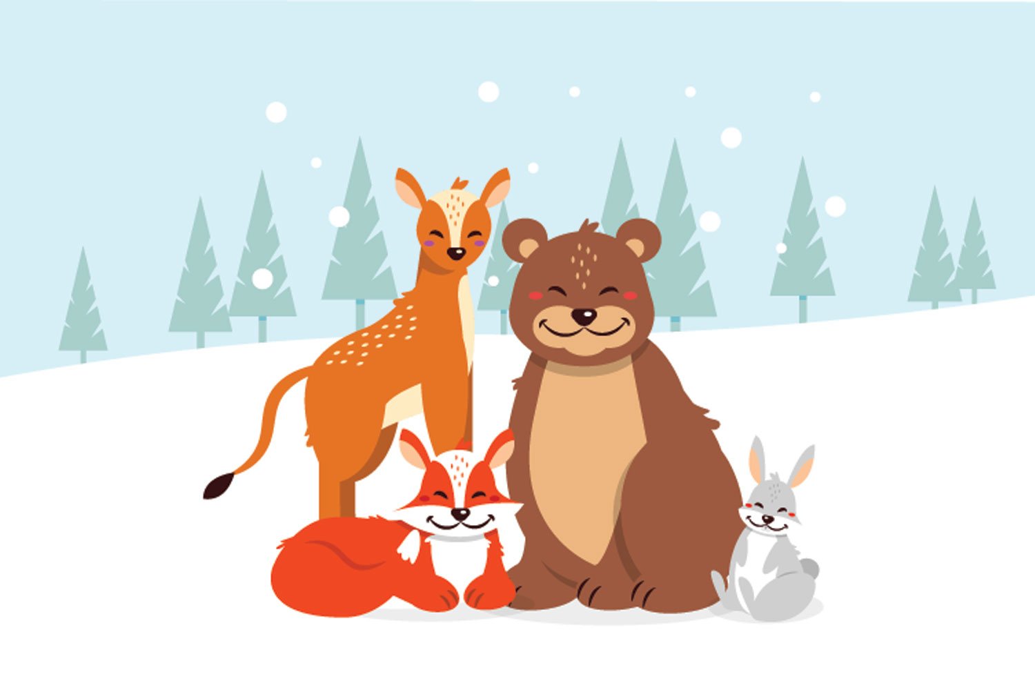 Winter Forest Animals – Print A Wallpaper