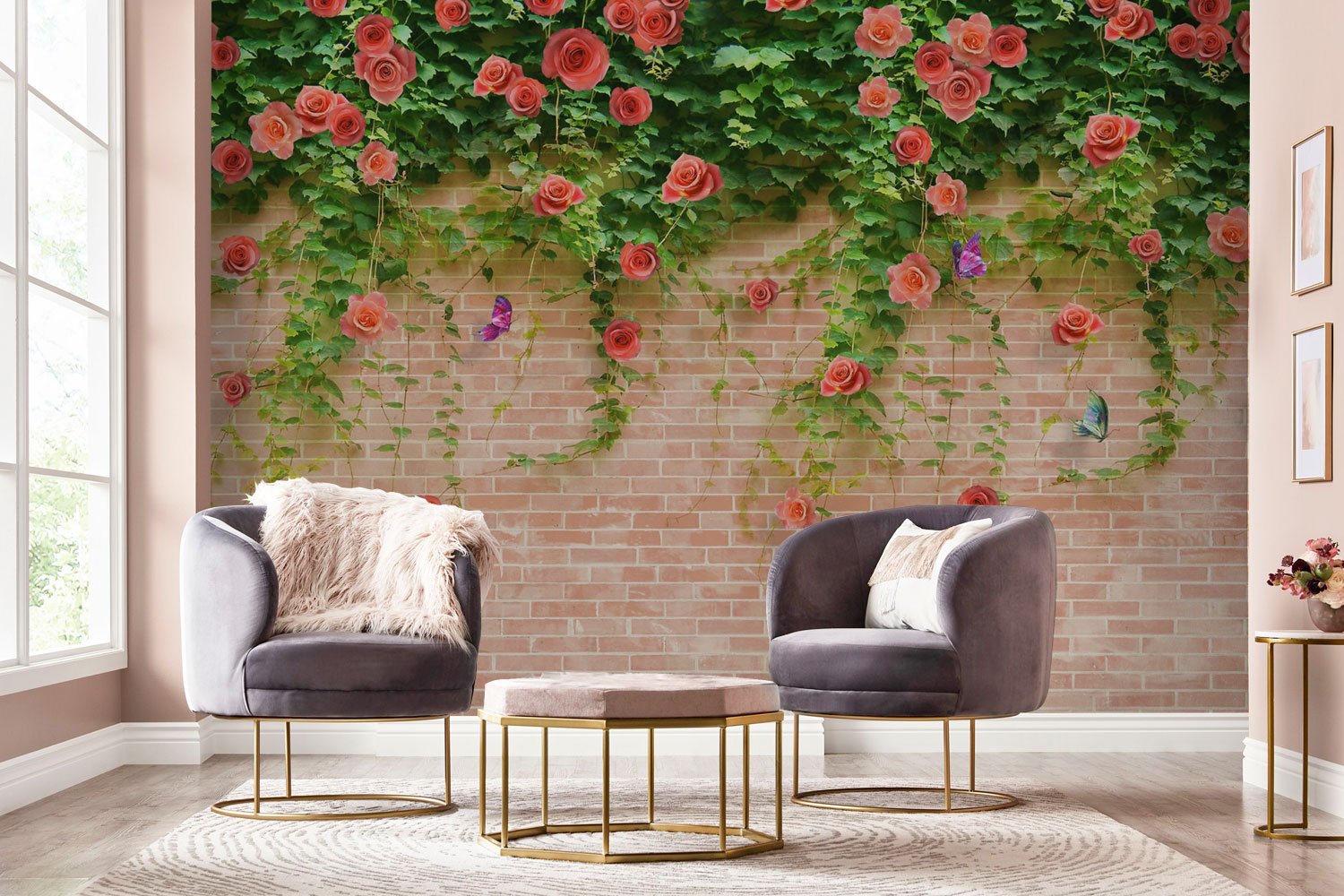 Red Rose Wall – Print A Wallpaper