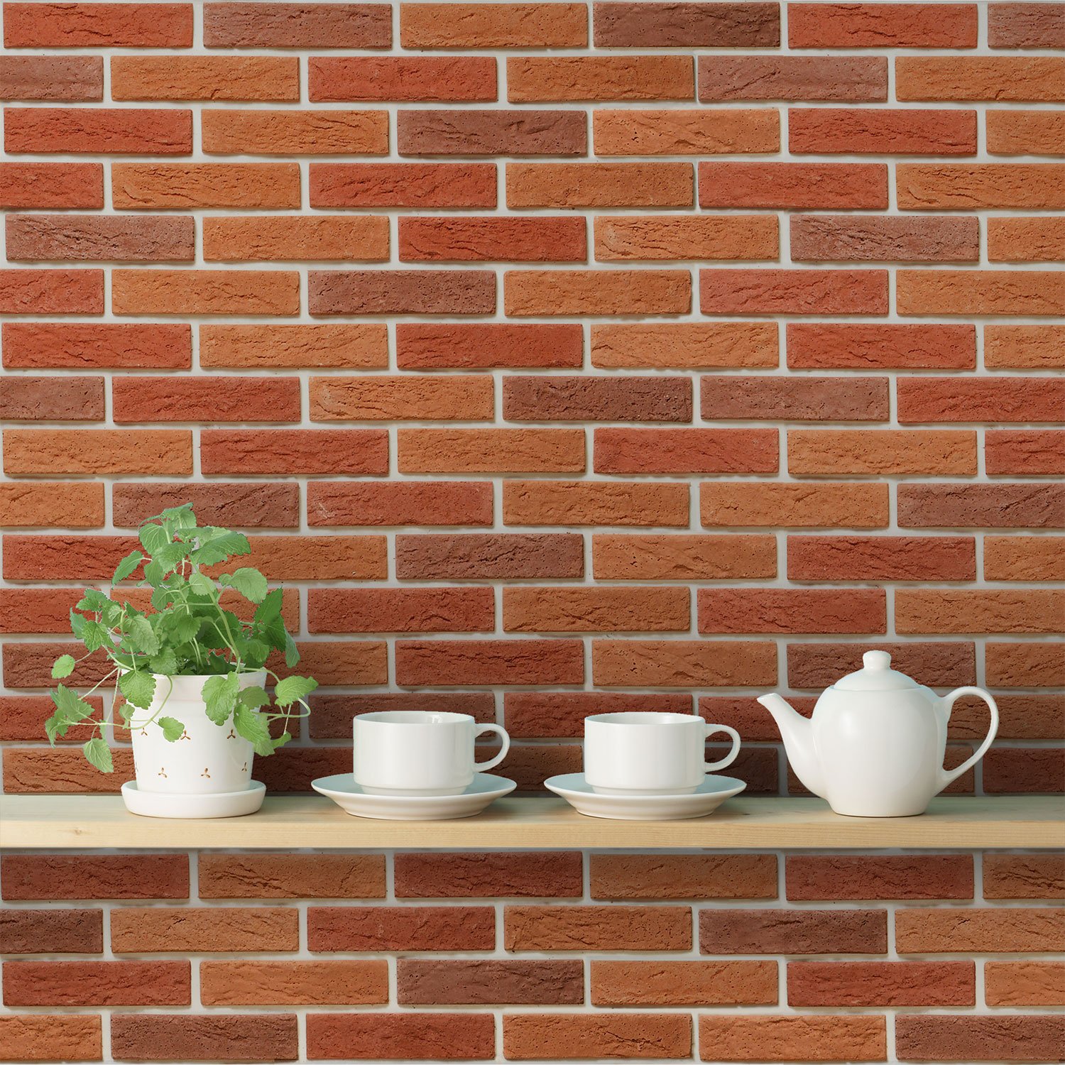 Red Orange Bricks – Print A Wallpaper