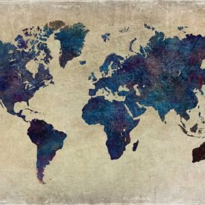 Scratchy Blue Map – Print A Wallpaper