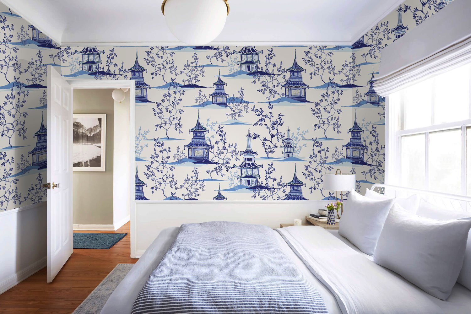 Blue Pagodas – Print A Wallpaper